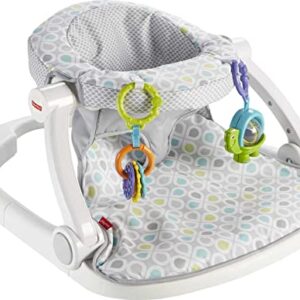 Fisher-Price Portable Baby Chair Sit-Me-Up Floor Seat With Developmental Toys & Machine Washable Seat Pad, Honeydew Drop