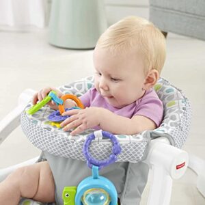 Fisher-Price Portable Baby Chair Sit-Me-Up Floor Seat With Developmental Toys & Machine Washable Seat Pad, Honeydew Drop