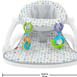 Fisher-Price Portable Baby Chair Sit-Me-Up Floor Seat With Developmental Toys & Machine Washable Seat Pad, Honeydew Drop