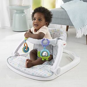 Fisher-Price Portable Baby Chair Sit-Me-Up Floor Seat With Developmental Toys & Machine Washable Seat Pad, Honeydew Drop