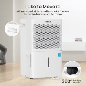 TOSOT 50 Pint with Internal Pump 4,500 Sq Ft Dehumidifier Energy Star - for Home, Basement, Bedroom or Bathroom - Super Quiet (Previous 70 Pint)