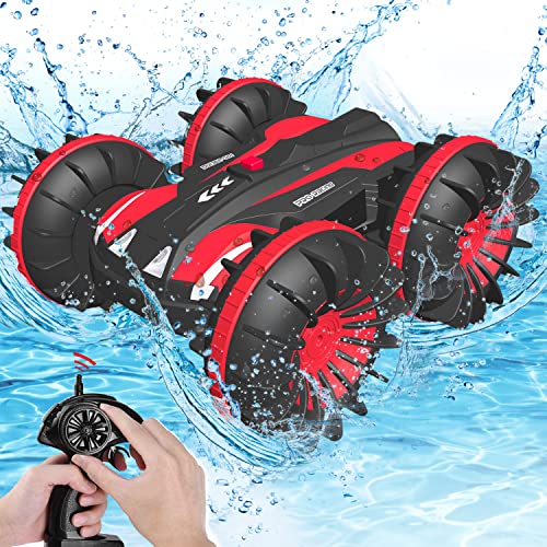 Beach Toys Remote Control Car - Amphibious Waterproof Vehicles RC Car for Kids 6-12 Year Old Pool Lake Outdoor All Terrain Land Water Boat Birthday Gifts for Boys Girls Age 6 7 8 9 10 11 12 13Year Old