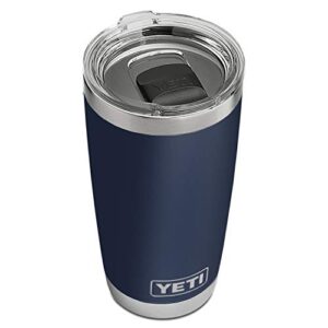 yeti rambler 20 oz tumbler, stainless steel, vacuum insulated with magslider lid, navy