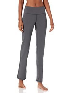 amazon essentials women's studio sculpt slim bootcut pant (available in plus size), charcoal heather, large