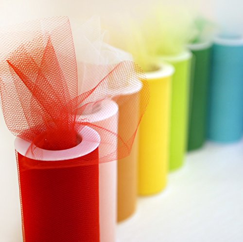 Craft and Party 10 Colors Tulle Assortment, Tulle Rolls Tulle Netting Rolls Tulle Fabric Spool Ribbon, 6" x 25" Yards/roll.