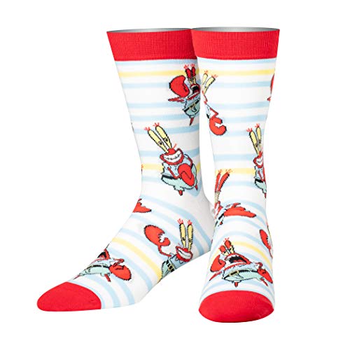 Cool Socks Nickelodeon Cartoon Mr. Krabs, Funny Crew, Men's Women's, Fun Prints