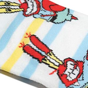 Cool Socks Nickelodeon Cartoon Mr. Krabs, Funny Crew, Men's Women's, Fun Prints