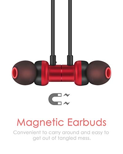 PALOVUE Lightning Headphones Magnetic in-Ear Earphones MFi Certified Earbuds with Mic Controller Compatible iPhone 14 13 12 11 Pro Max iPhone X XS Max XR iPhone 8 P iPhone 7 P EarflowPlus Metallic Red