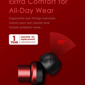 PALOVUE Lightning Headphones Magnetic in-Ear Earphones MFi Certified Earbuds with Mic Controller Compatible iPhone 14 13 12 11 Pro Max iPhone X XS Max XR iPhone 8 P iPhone 7 P EarflowPlus Metallic Red