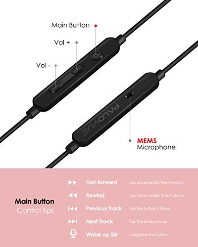 PALOVUE Lightning Headphones Magnetic in-Ear Earphones MFi Certified Earbuds with Mic Controller Compatible iPhone 14 13 12 11 Pro Max iPhone X XS Max XR iPhone 8 P iPhone 7 P EarflowPlus Metallic Red