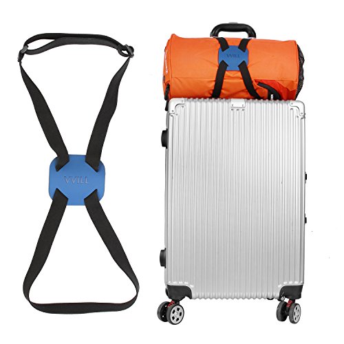 VVILL Bag Bungee, Luggage Straps Suitcase Adjustable Belt - Lightweight and Durable Travel Bag Accessories (Blue)