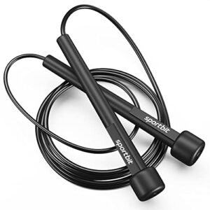 sportbit adjustable jump rope for speed skipping. lightweight jump rope for women, men. skipping rope for fitness. speed jump rope for workout, women exercise.