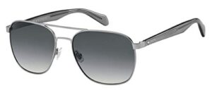 fossil men's fos 2081/s pilot sunglasses, matte ruthenium, 57mm, 17mm