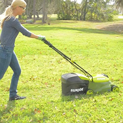 Sun Joe MJ401C-PRO 14-Inch 28-Volt Cordless Push Lawn Mower, w/Rear Discharge Chute, Pro Version