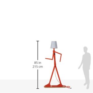 HROOME Cool Creative Floor Lamps Wood Tall Decorative Corner Reading Standing Swing Arm Light for Living Room Bedroom Office Farmhouse Kids Boys Girls Gift - with LED Bulb (Orange)