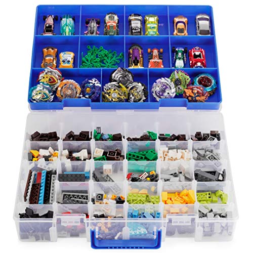 Bins & Things Toy Storage, Toy Organizer and Storage with 30 Compartments - Toy Box Display Case Compatible with Hot Wheels, Lego, lol Surprise, Matchbox, Barbie - Hot Wheels Organizer, Lego Storage