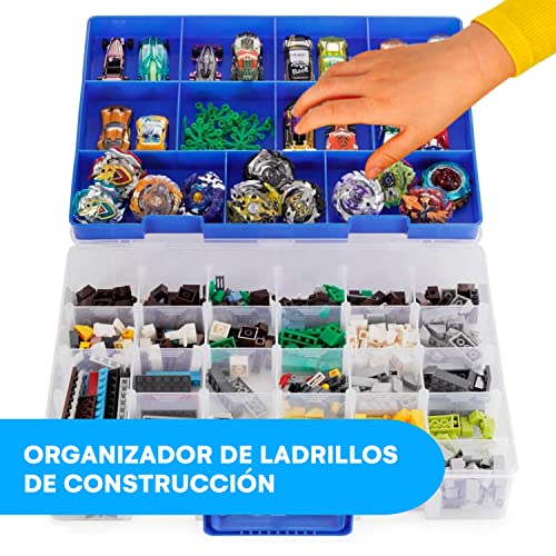 Bins & Things Toy Storage, Toy Organizer and Storage with 30 Compartments - Toy Box Display Case Compatible with Hot Wheels, Lego, lol Surprise, Matchbox, Barbie - Hot Wheels Organizer, Lego Storage