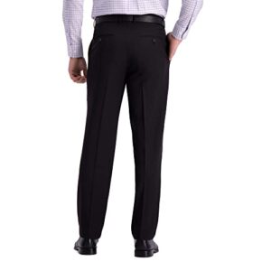 Haggar Men's Premium Comfort Dress Straight Fit Flat Front Pant, Black, 40W x 32L