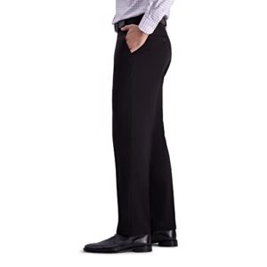 Haggar Men's Premium Comfort Dress Straight Fit Flat Front Pant, Black, 40W x 32L