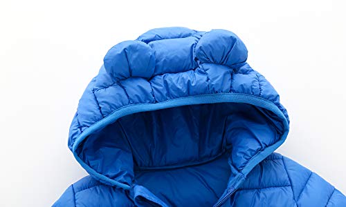 CECORC Winter Coats for Kids with Hoods (Padded) Light Puffer Jacket for Outdoor Warmth, Travel, Snow Play | Girls, Boys | Baby, Infants, Toddlers,18-24-30 Months, 2T, Blue