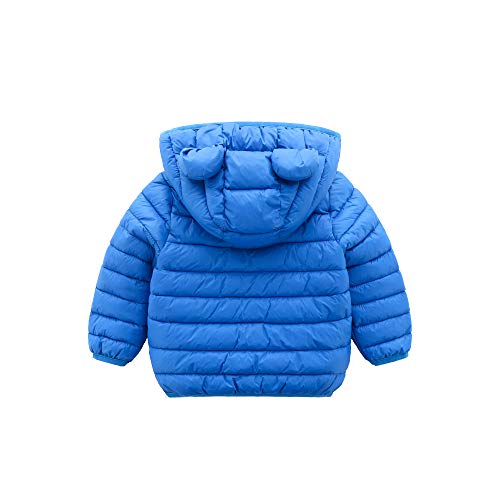 CECORC Winter Coats for Kids with Hoods (Padded) Light Puffer Jacket for Outdoor Warmth, Travel, Snow Play | Girls, Boys | Baby, Infants, Toddlers,18-24-30 Months, 2T, Blue