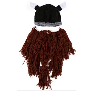 Creative Barbarian Knit Beard Hat Funny Knit Hat Wig Beanie Hat Beard Facemask