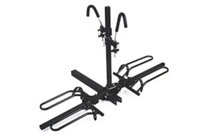 maxxhaul 50027 hitch mount bike rack platform style 2-bike rack for cars trucks suvs minivans with hitch tightener