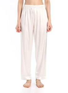 wantschun womens satin silk sleepwear long pajamas pants nightwear loungewear pj bottoms trousers white us size xl