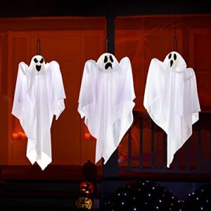 JOYIN 3 Pack Halloween Party Decoration 25.5" Hanging Ghosts, Cute Flying Ghost for Front Yard Patio Lawn Garden Party Décor and Holiday Decorations