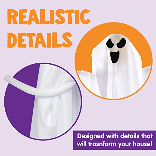 JOYIN 3 Pack Halloween Party Decoration 25.5" Hanging Ghosts, Cute Flying Ghost for Front Yard Patio Lawn Garden Party Décor and Holiday Decorations