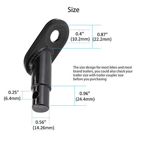 Biange Bike Trailer Hitch Connector, Cycling Adapter Accessories (1 Pack, Black)