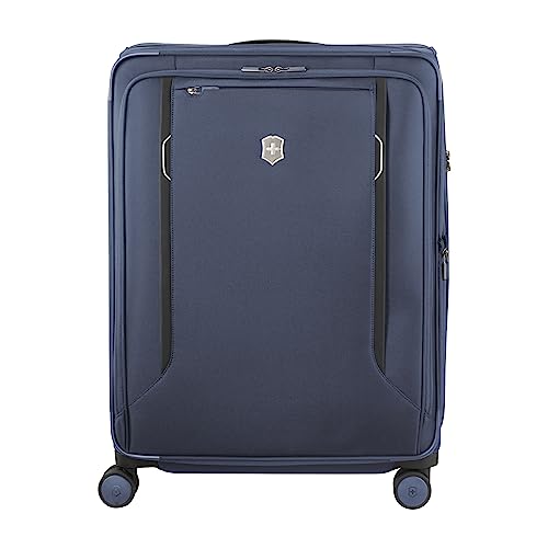 Victorinox Werks Traveler 6.0 Softside Spinner Luggage, Blue, Checked-Large (27") (605412)