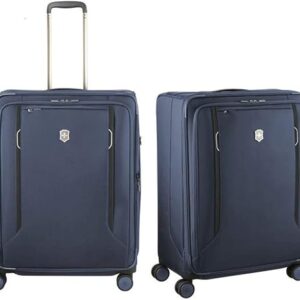 Victorinox Werks Traveler 6.0 Softside Spinner Luggage, Blue, Checked-Large (27") (605412)