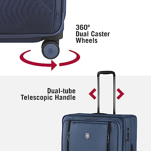 Victorinox Werks Traveler 6.0 Softside Spinner Luggage, Blue, Checked-Large (27") (605412)