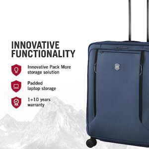 Victorinox Werks Traveler 6.0 Softside Spinner Luggage, Blue, Checked-Large (27") (605412)