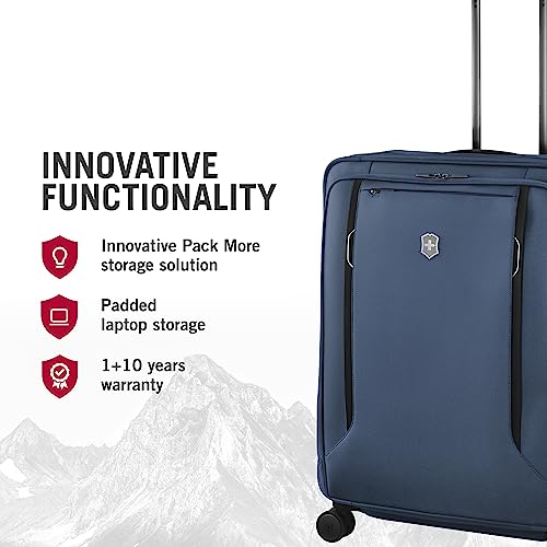 Victorinox Werks Traveler 6.0 Softside Spinner Luggage, Blue, Checked-Large (27") (605412)