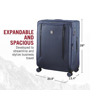 Victorinox Werks Traveler 6.0 Softside Spinner Luggage, Blue, Checked-Large (27") (605412)