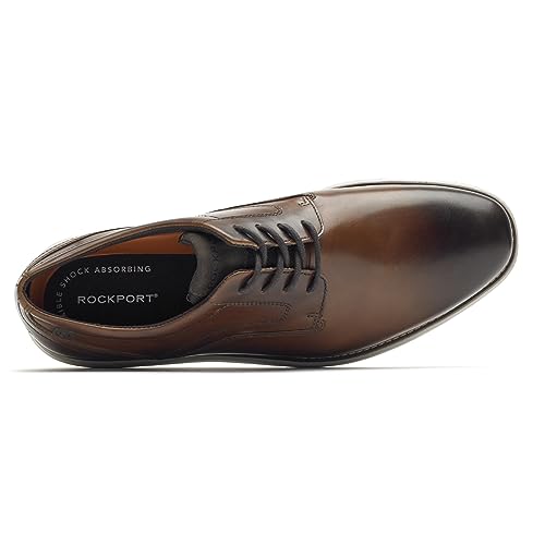 Rockport Men's Garett Plain Toe Oxford, Cognac, 13 W US