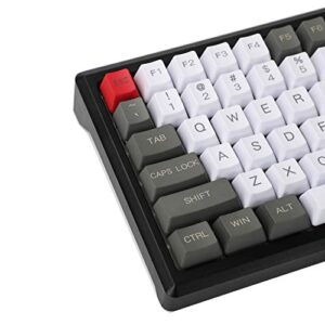 ymdk 96 84 ansi iso keyset oem profile thick pbt keycap set for cherry mx mechanical keyboard ymd96 rs96 kbd75 ymd75 fc980m (white gray red)(only keycap)