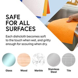 Swedish Wholesale Swedish DishCloths for Kitchen- 10 Pack Reusable Paper Towels Washable - Eco Friendly Cellulose Sponge Microfiber Dish Cloths - Kitchen Essentials - White