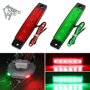 shangyuan navigation lights, led stern lights, marine strip lights for boat lights bow and stern, kayak lights, dc 12v 2pcs (red and green)