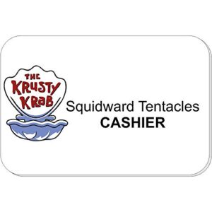 funny halloween name tags (krusty krab) black