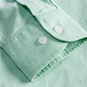 MUSE FATH Men's Button Down Dress Shirt-Cotton Casual Long Sleeve Shirt-Party Dress Shirt-Light Green-XL