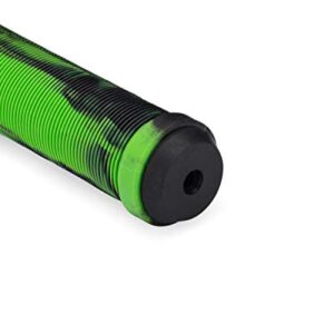 25NINE Ronin Grip with Flange - Flanged BMX Bike and Scooter Handlebar Grips with End Plugs - Green/Black