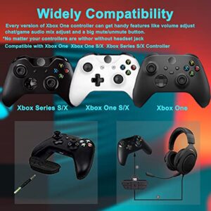 Ssgamer Stereo Headset Adapter for Xbox One & Xbox Series X|S Controller - Headphone Adapter Adjust Volume, Mic,Audio Balance (Voice Chat & Game Sound) Directly