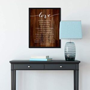 Andaz Press Christian Bible Verses 8.5x11-inch Wood Poster, Love ... always protects, always trusts, always hopes, always perseveres. Love never fails. 1 Corinthians 13:4-8, 1-Pack