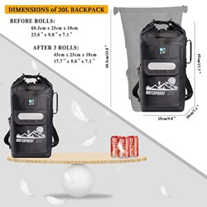 IDRYBAG Dry Bag Backpack Waterproof Floating 20L/30L/40L, Dry Bags Waterproof Backpack for Men, Dry Sack Waterproof Bag Kayak