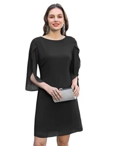 grace karin summer dresses for women 2023 loose tunic chiffon dress plus size black xxl