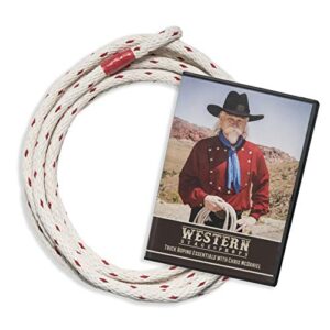 western stage props - how to trick rope kit | cowboy and cowgirl rope | beginner or advanced lariat looper rope for kids and adults, 13 foot(cotton trick rope + instructional dvd)