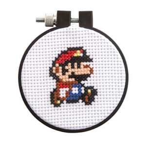 Dimensions 72-75184 Arts and Crafts Super Mario Bros Counted Cross Stitch Kit for Beginners, 11 Count White Aida, 3''D